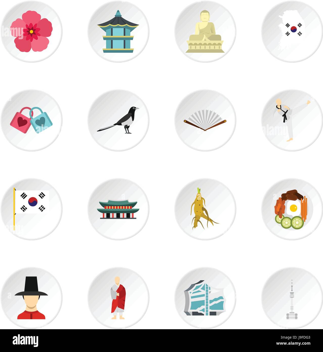 South Korea icons set, flat style Stock Vector Image & Art - Alamy