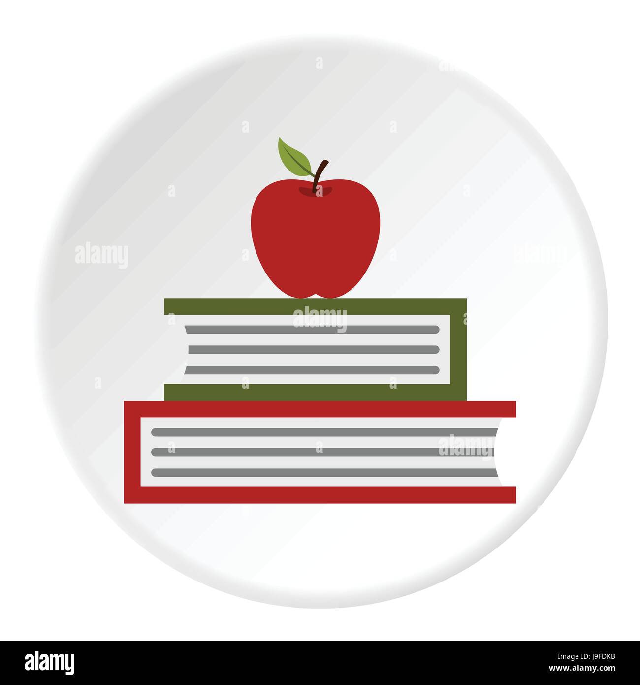 Apple and books icon, flat style Stock Vector Image & Art - Alamy