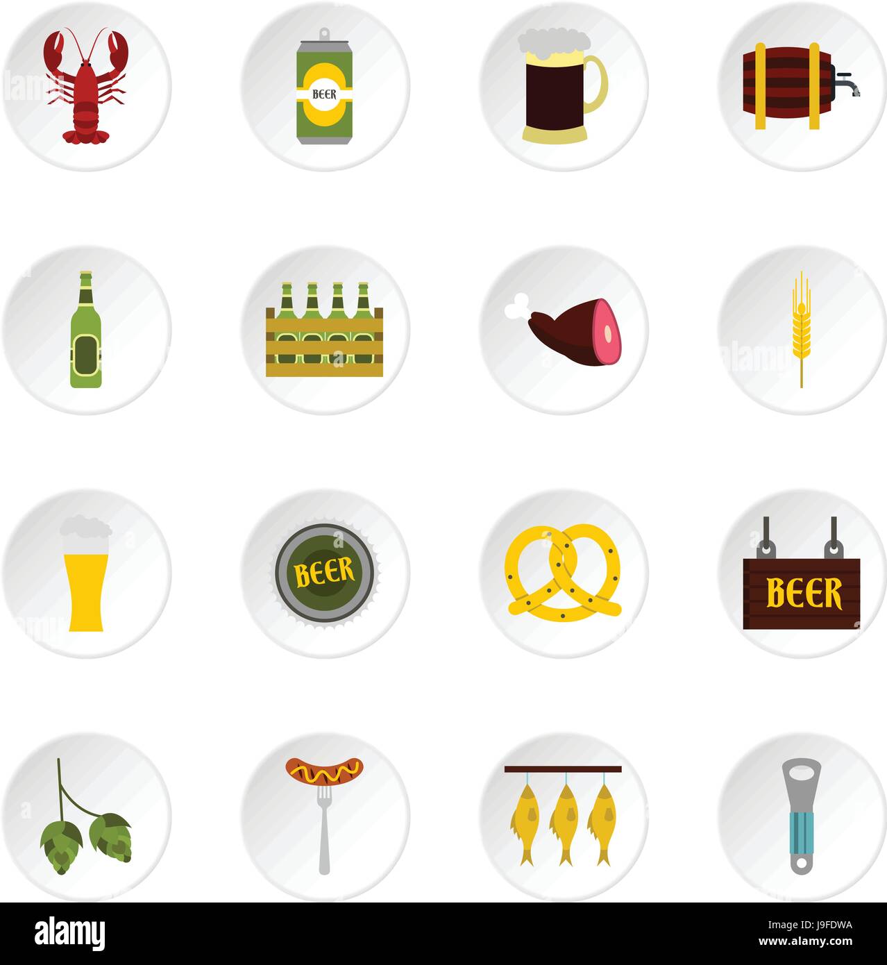 Germany icons set flat Cut Out Stock Images & Pictures - Alamy