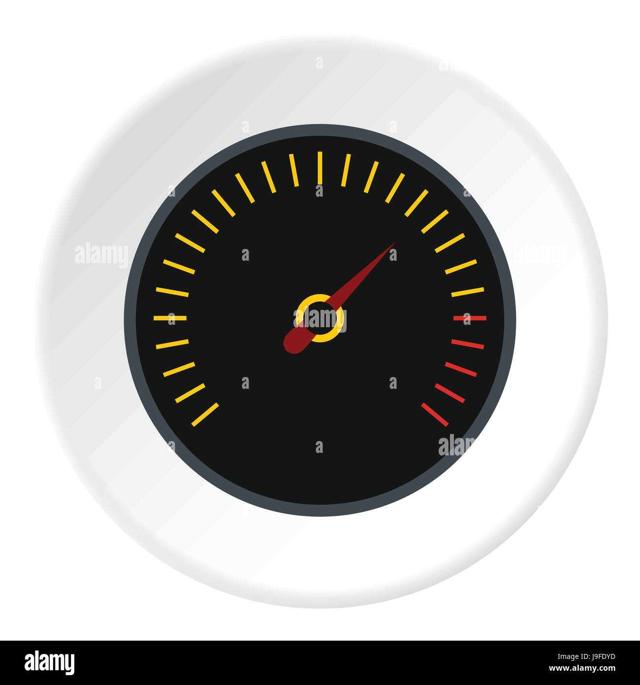 Speedometer with black background icon, flat style Stock Vector Image ...