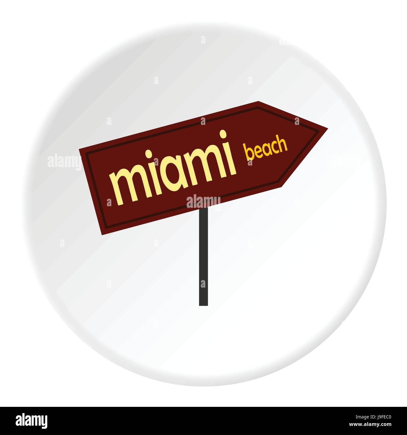 Sign Miami beach icon, flat style Stock Vector Image & Art - Alamy