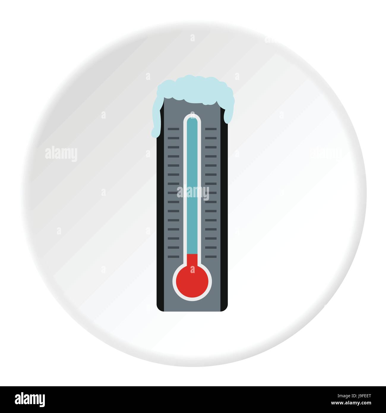 Thermometer with low temperature icon, flat style Stock Vector Image ...