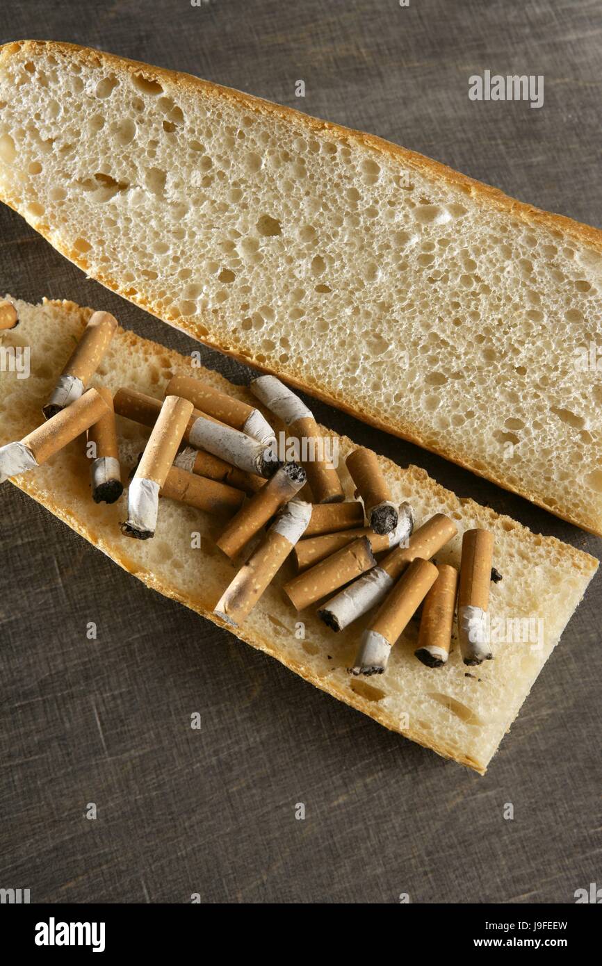 cigarette, danger, food, aliment, bread, object, health, macro, close ...