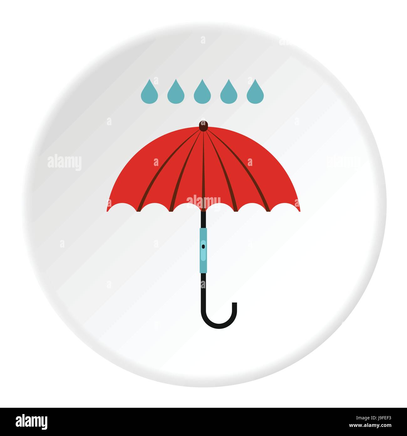 Umbrella and rain icon, flat style Stock Vector Image & Art - Alamy