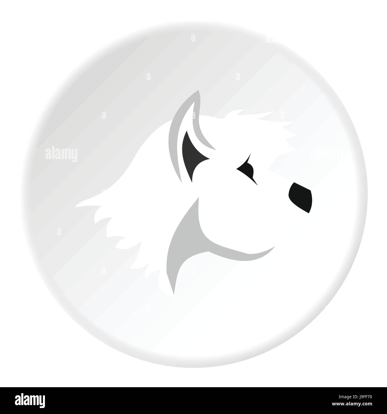 White dog icon, flat style Stock Vector Image & Art - Alamy