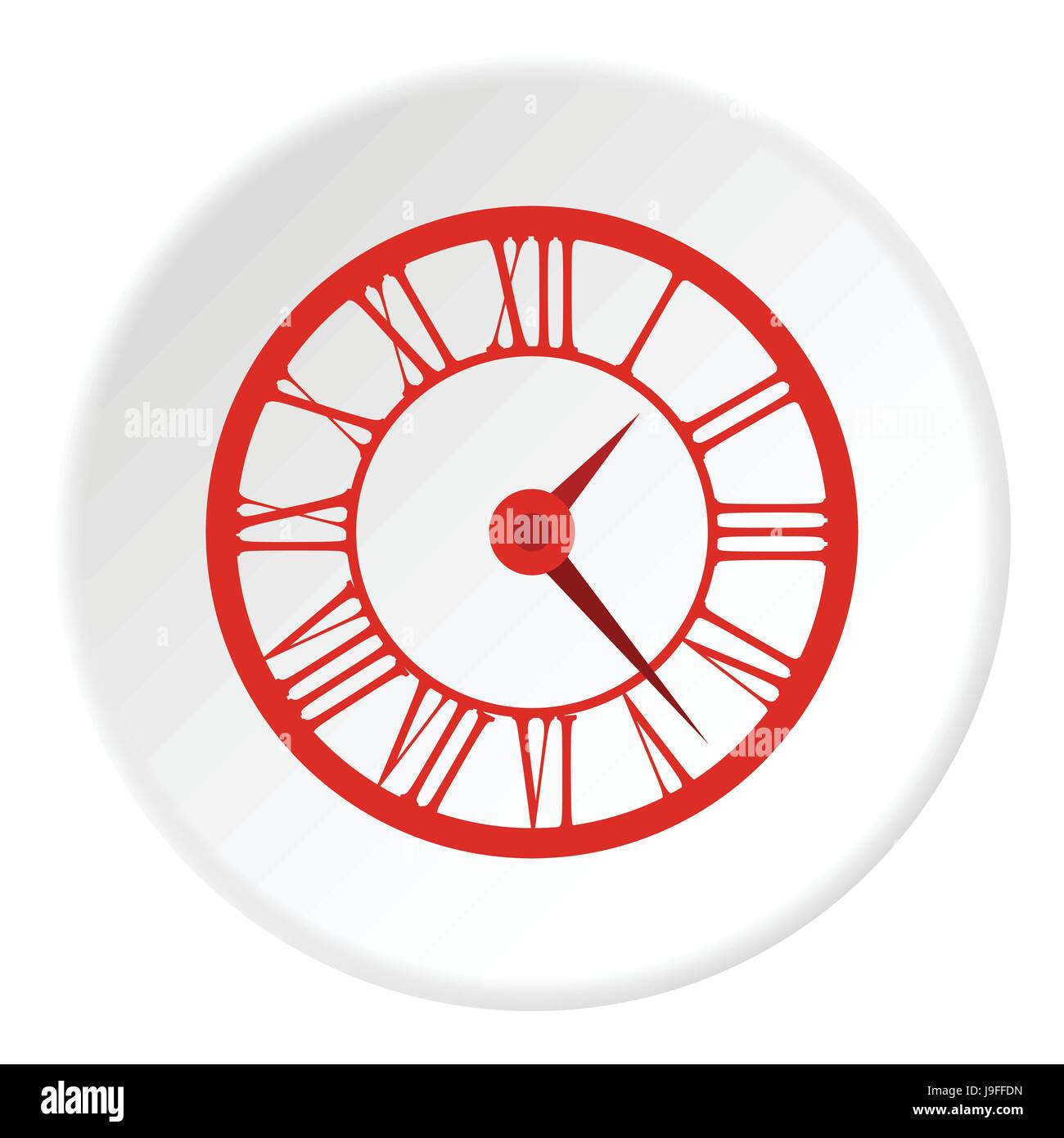 Round clock with roman numerals icon, flat style Stock Vector Image ...