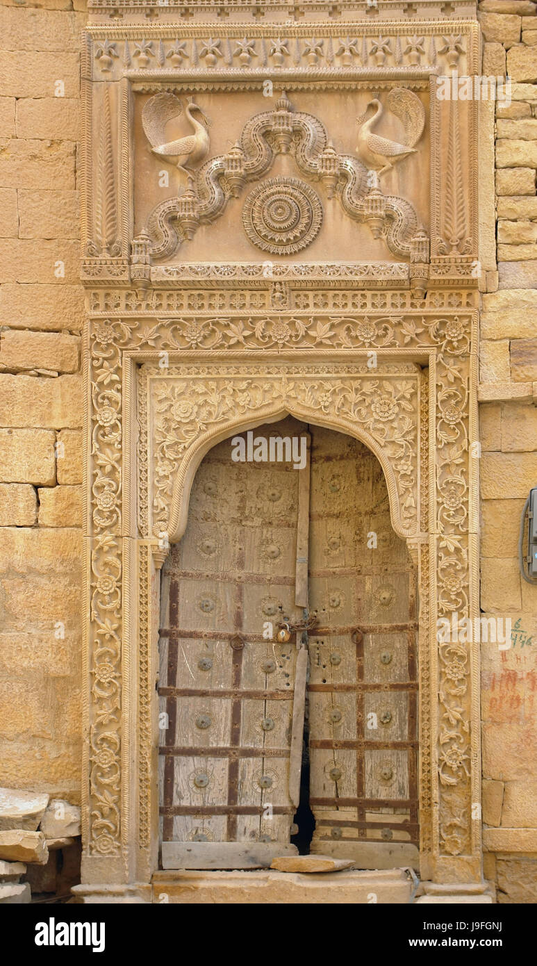 house, building, city, town, stone, india, sandstone, style of ...