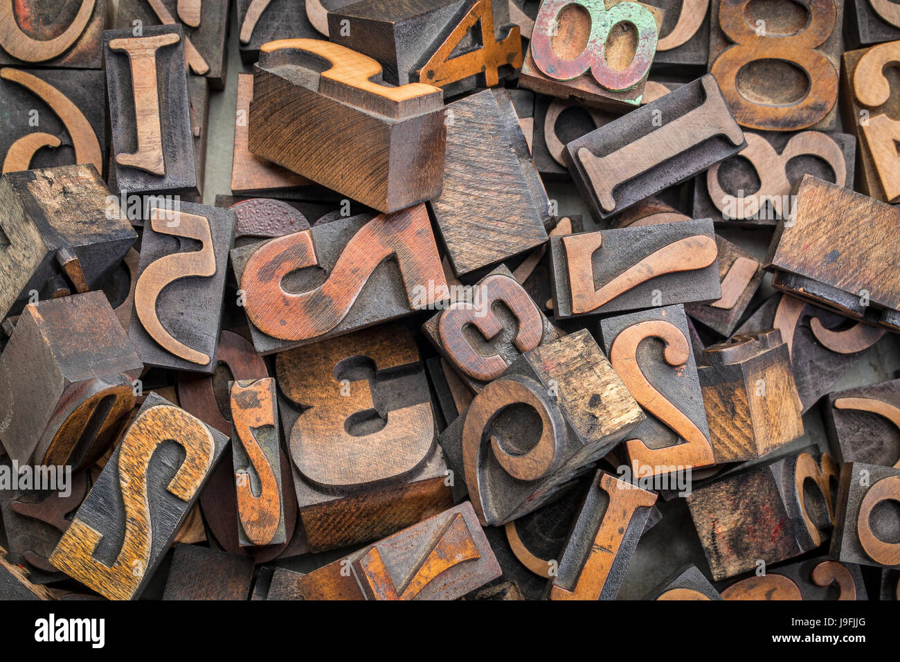 Letterpress numbers hi-res stock photography and images - Alamy