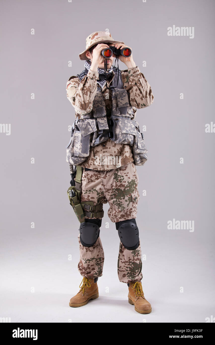 american, army, war, soldier, camouflage, military, binoculars ...