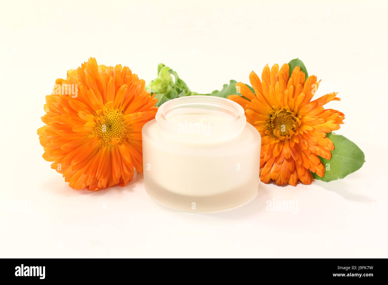 calendula ointment with flowers and leaves Stock Photo - Alamy