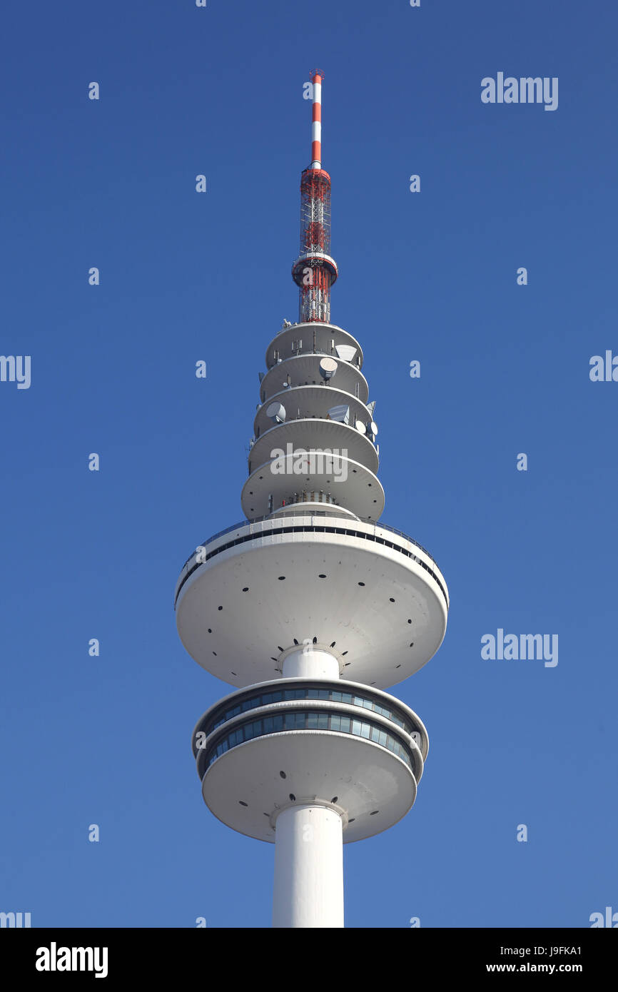 tower, concrete, sightseeing, hamburg, television tower, antenna ...
