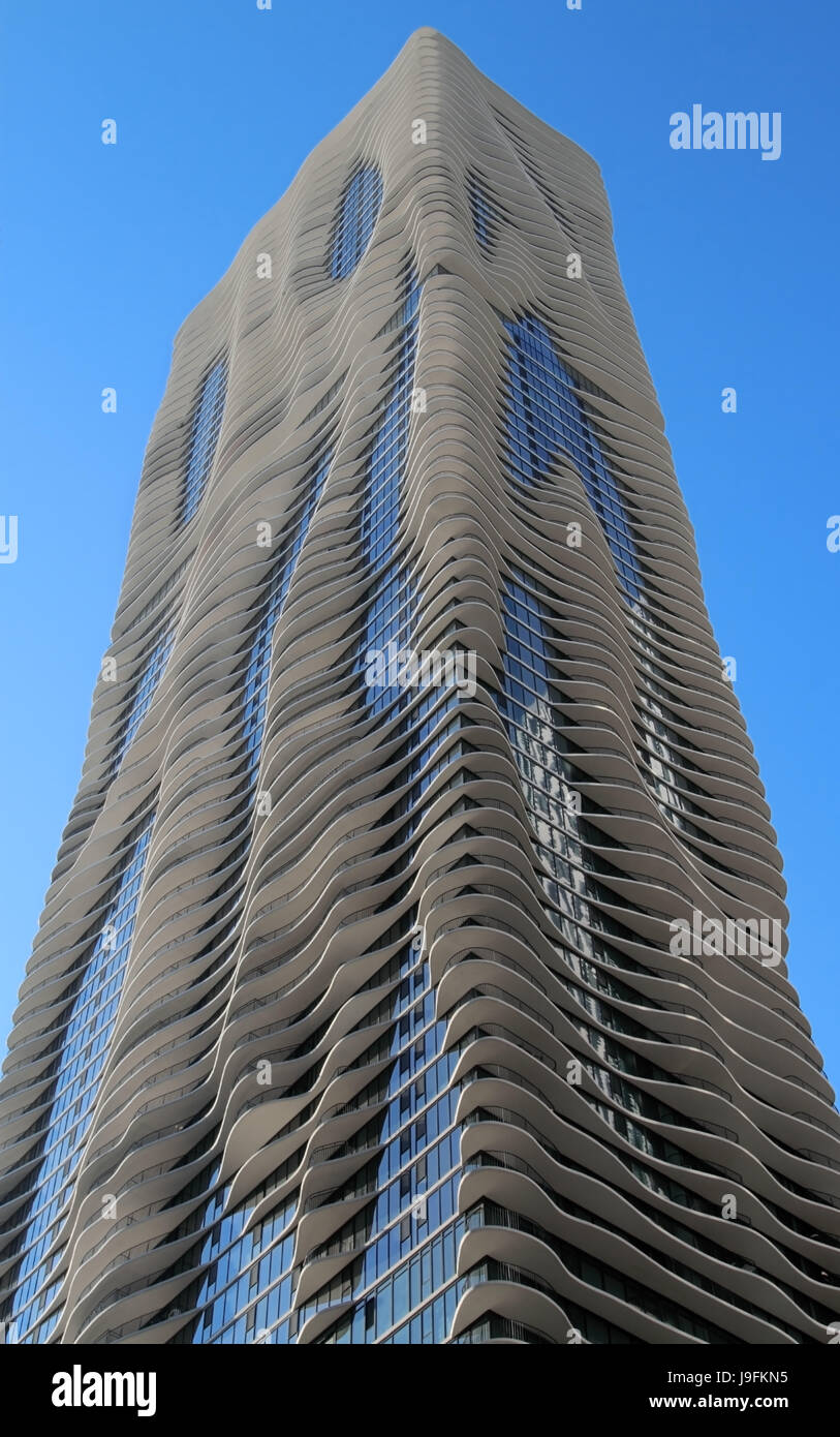 waves, waterfall, mirroring, skyscrapers, skyscraper, water, tower ...