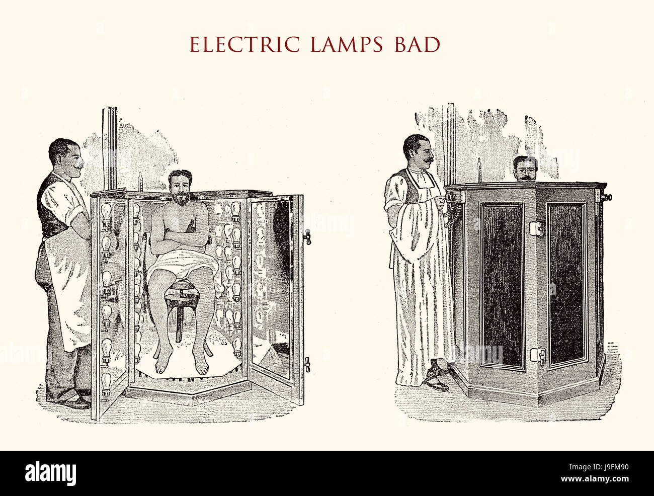 Electric light bath, vintage illustration Stock Photo - Alamy