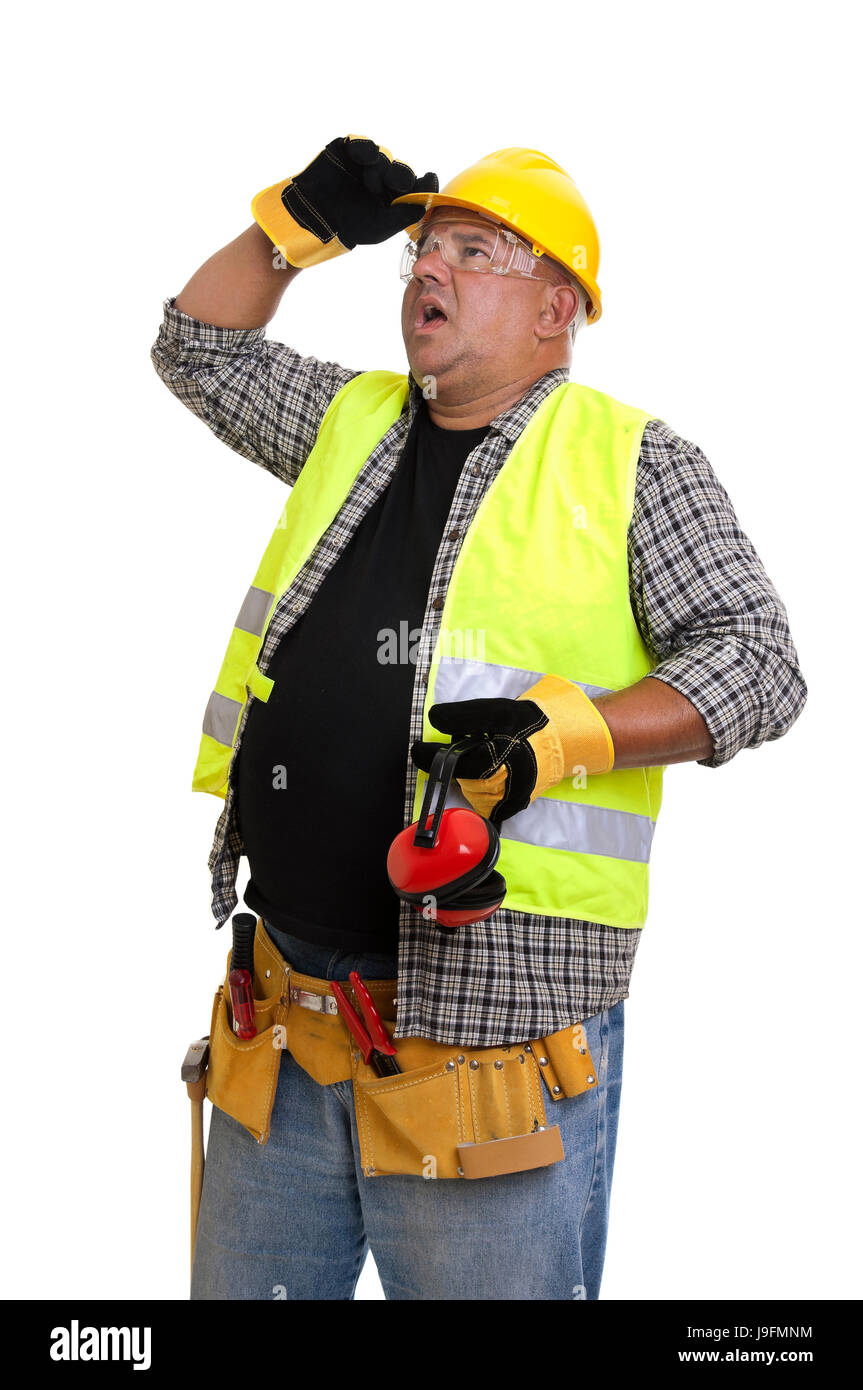 Fat man hard hat hi-res stock photography and images - Alamy
