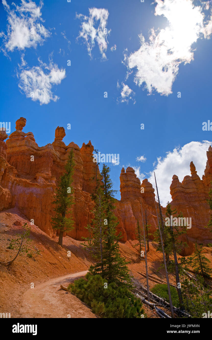 park, desert, wasteland, rock, Canyon, trail, red, blue, beautiful ...