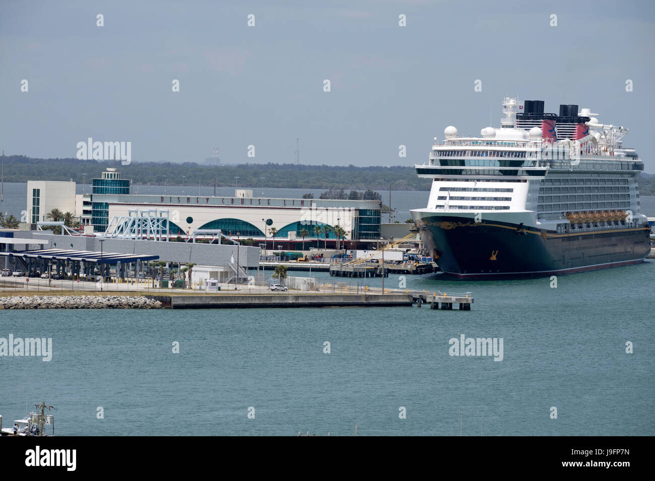Cruise ship alongside the Disney Cruise Line terminal at Port Canaveral ...