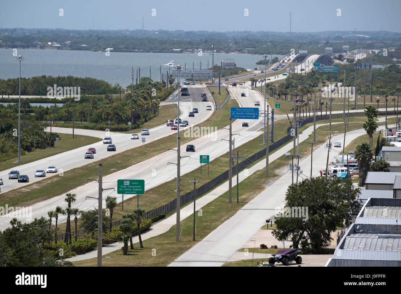 An overview of The Bee Line Expressway at Port canaerval Florida USA ...