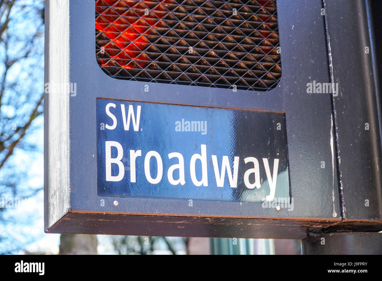 SW Broadway Portland - PORTLAND - OREGON - APRIL 16, 2017 Stock Photo ...