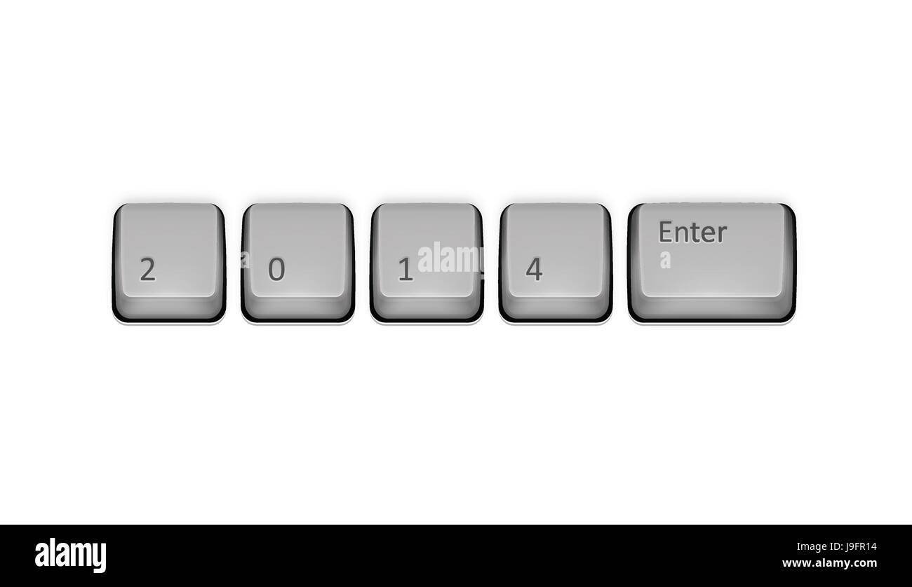 2014 on keyboard and enter key. Vector concept illustration Stock ...