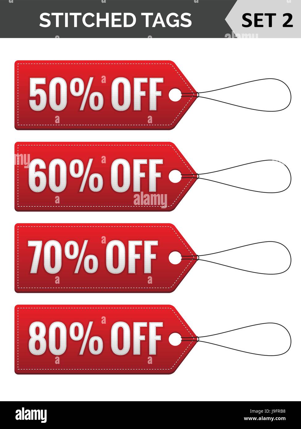 Stitched tags. Set 2. Vector illustration Stock Vector Image & Art - Alamy