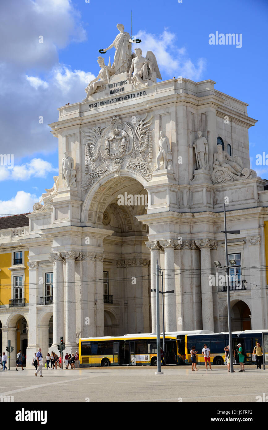Praca de Comercio Lisbon Portugal Commerce Square Plaza Tagus River ...