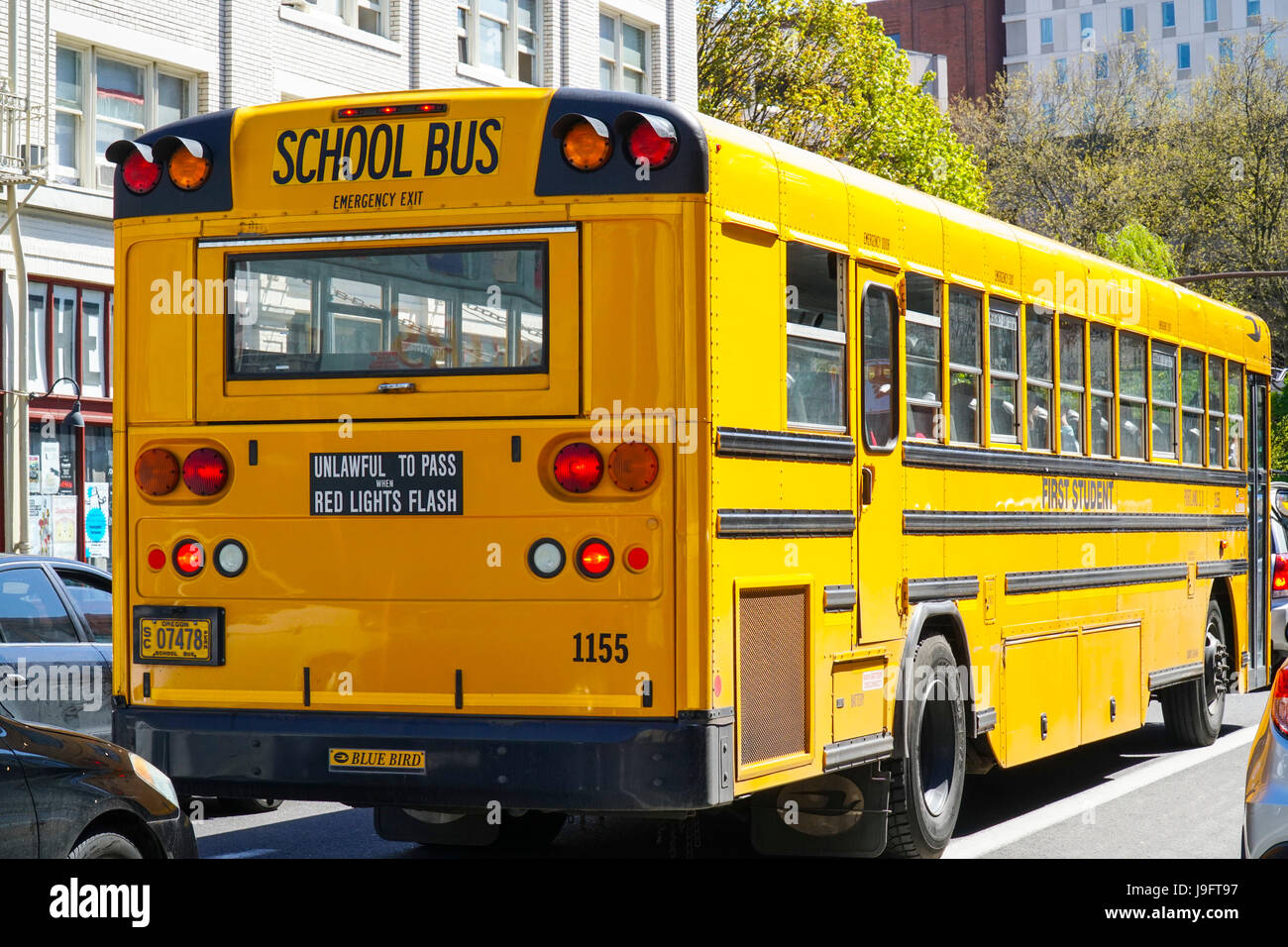 School Bus in the streets of Portland - PORTLAND - OREGON - APRIL 16 ...