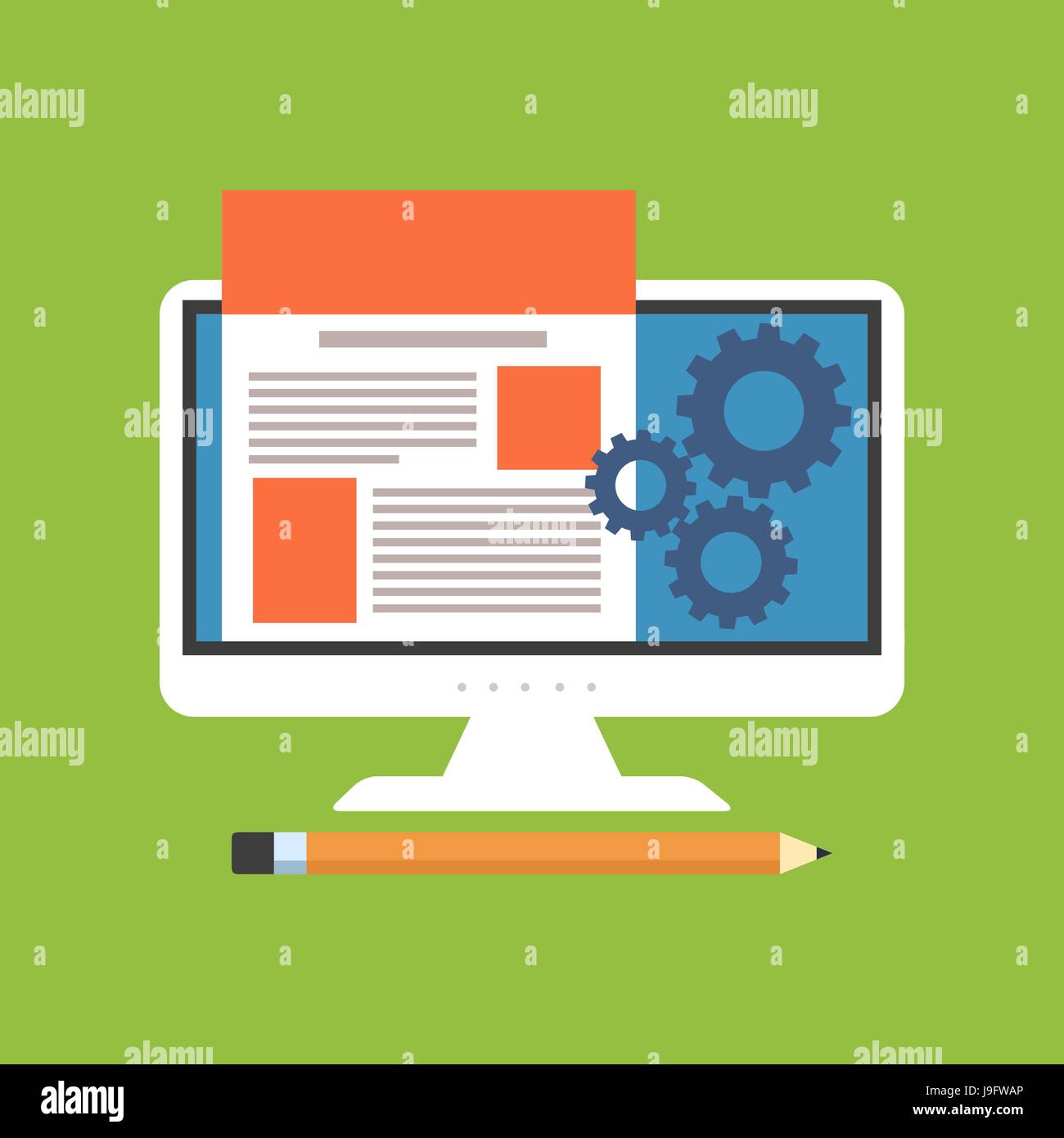 Website design, development concept. Flat design. Isolated on color ...