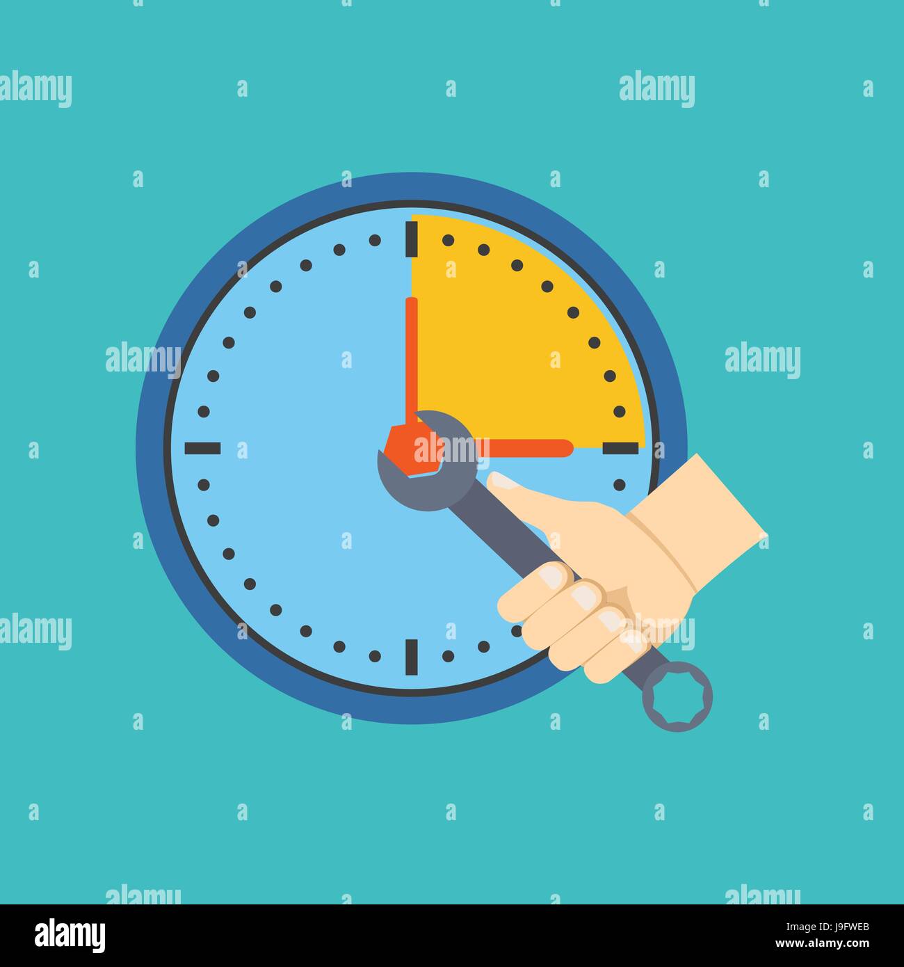 Time management concept. Flat design. Isolated on color background ... Time management concept. Flat design. Isolated on color background ...