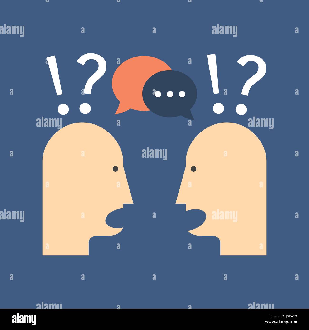 Discussion, chat concept. Flat design. Isolated on color background ...