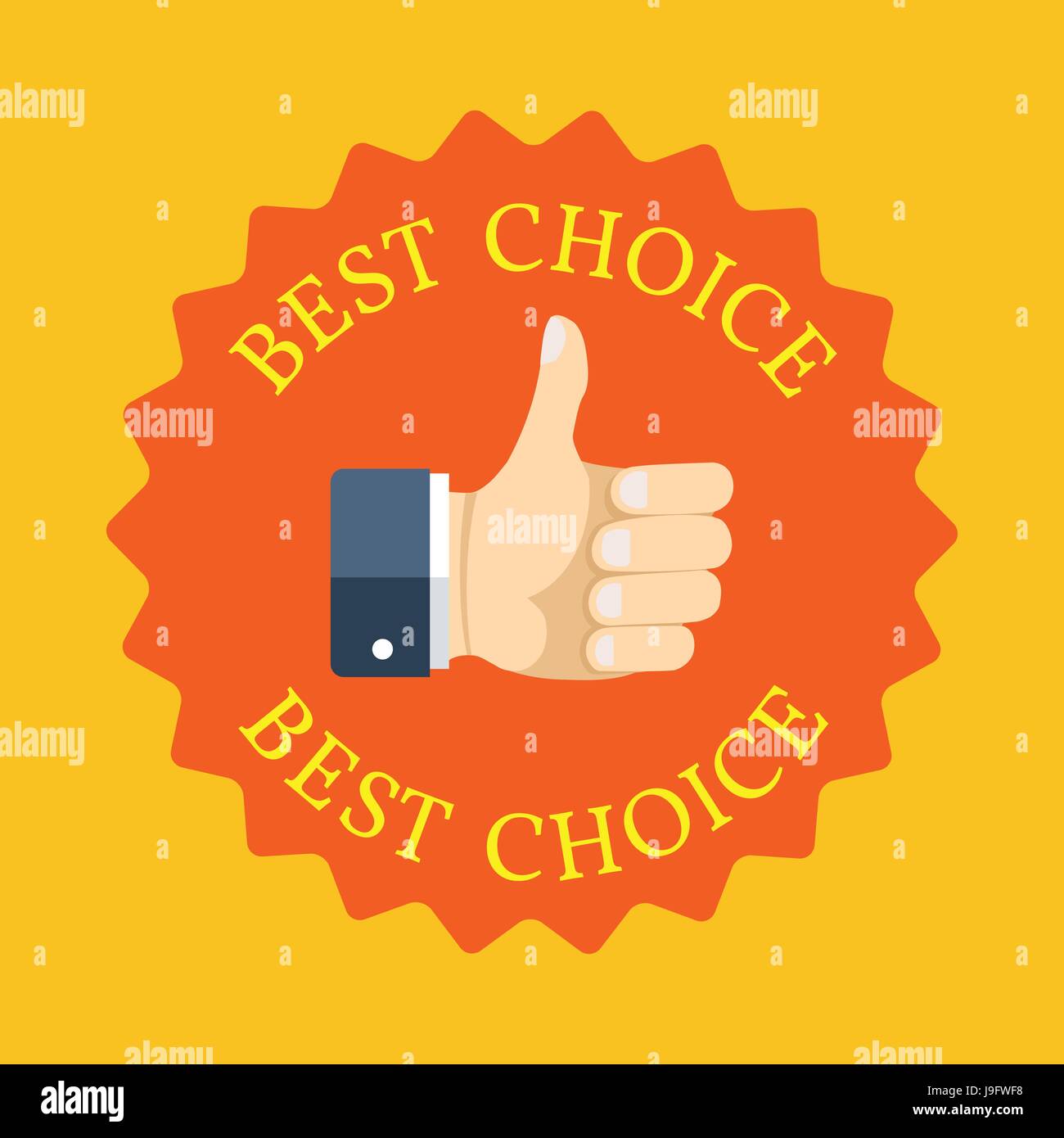 Best choice symbol concept. Flat design. Isolated on color background ...