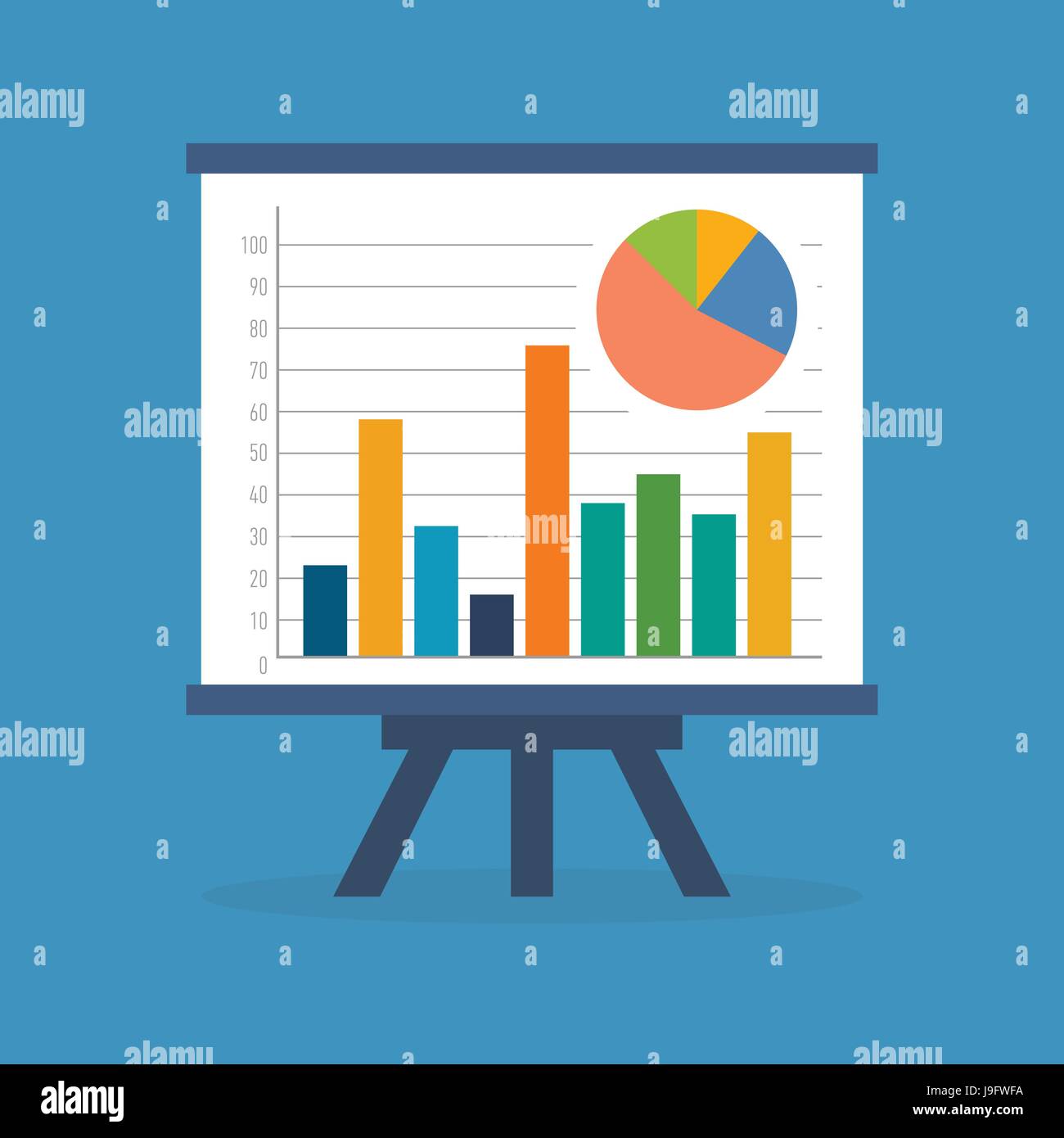 Infographics, statistics, data concept. Flat design. Isolated on color ...