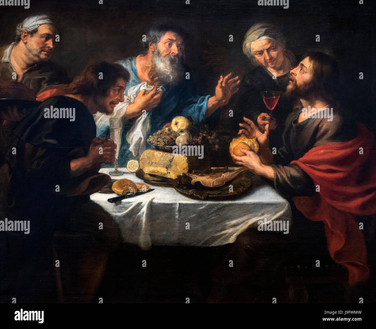 Christ at Emmaus by Workshop of Peter Paul Rubens Stock Photo - Alamy