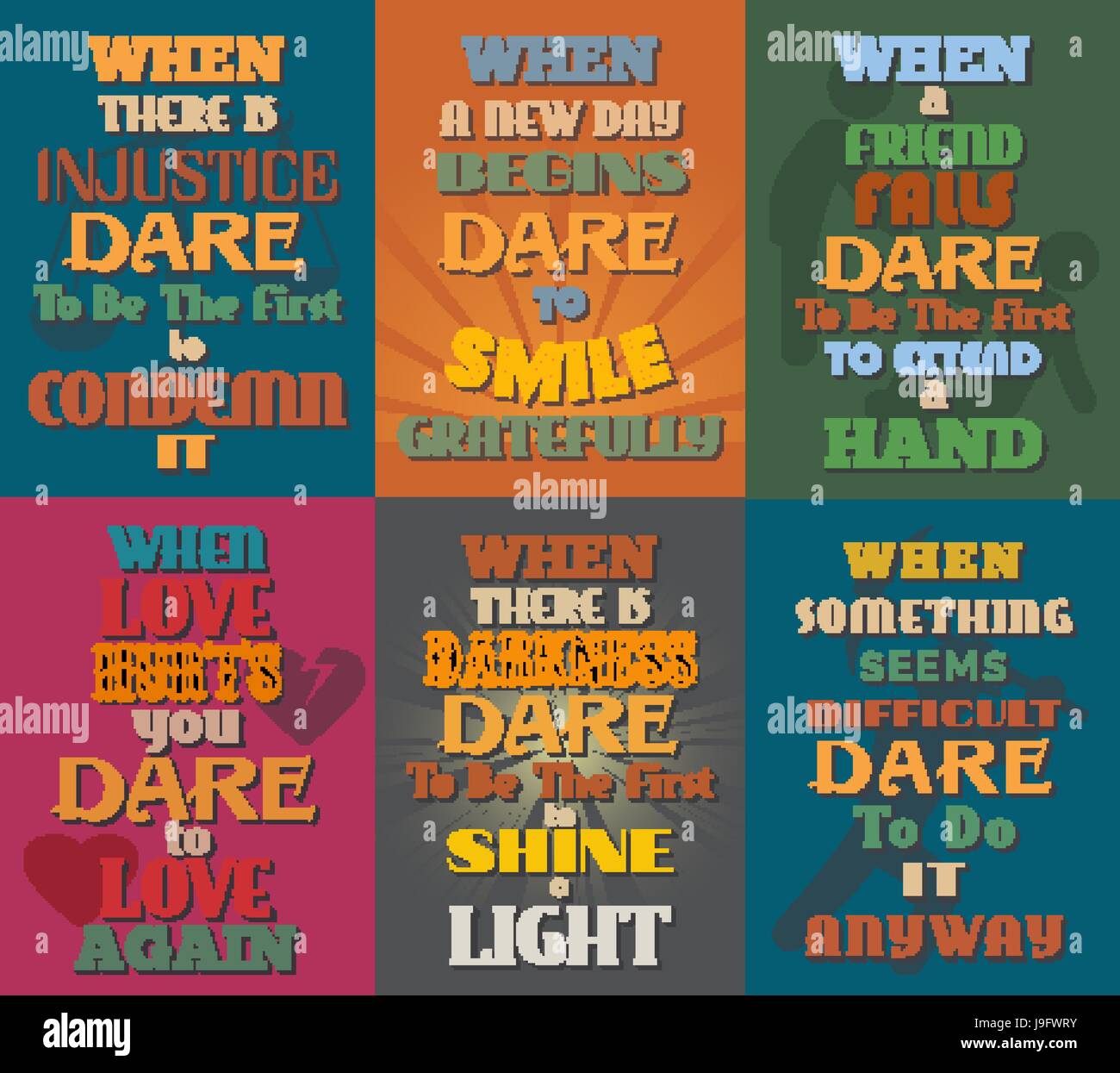 Unusual Motivational And Inspirational Quotes Posters Set 10 Vector