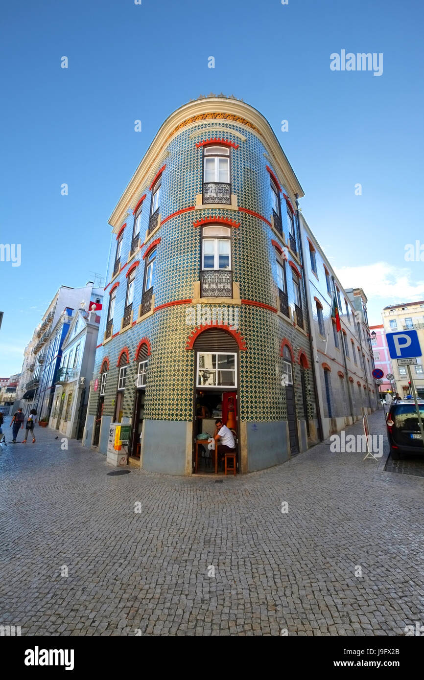Portuguese Tile Intendente Area Lisbon Portugal Lisboa Blue Stock Photo ...