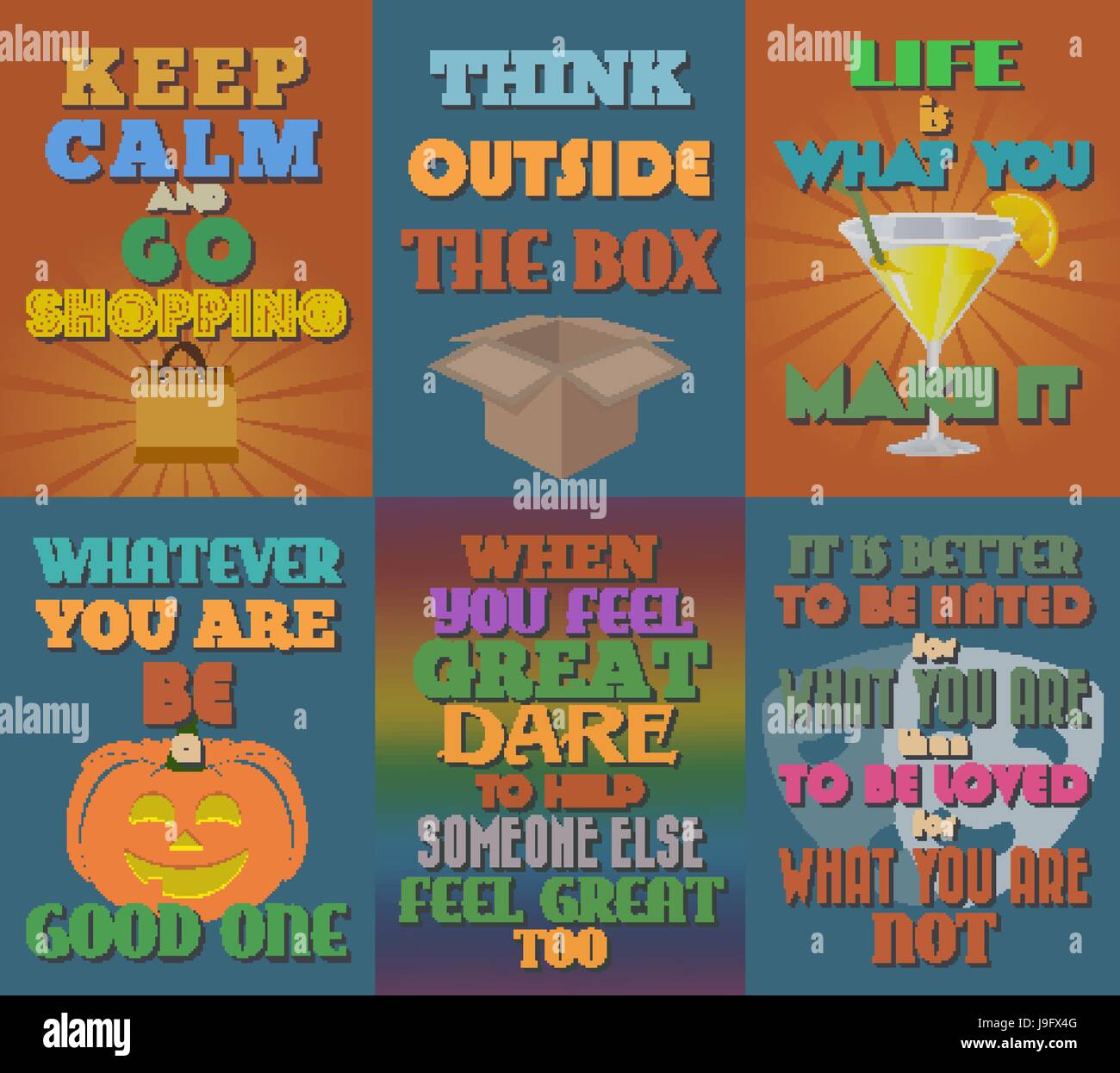 Think outside box motivational poster hi-res stock photography and ...