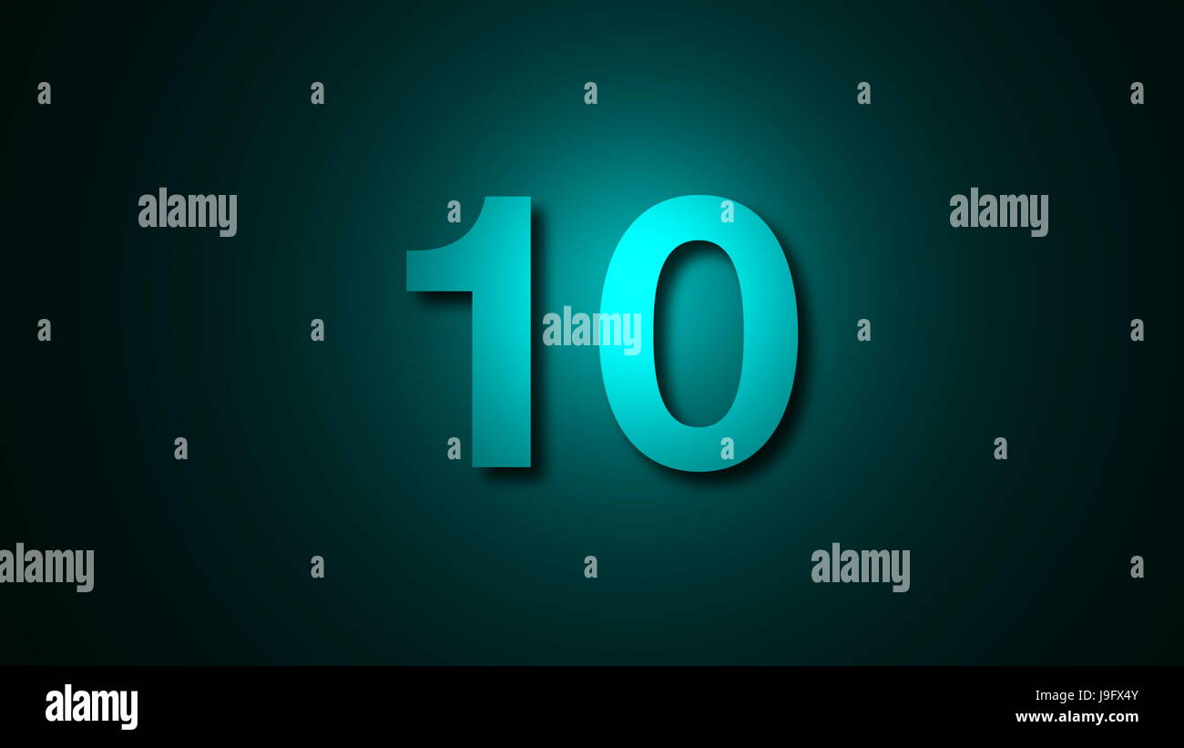 Highlighted Number with shadow. Digital background. 3d rendered Stock ...