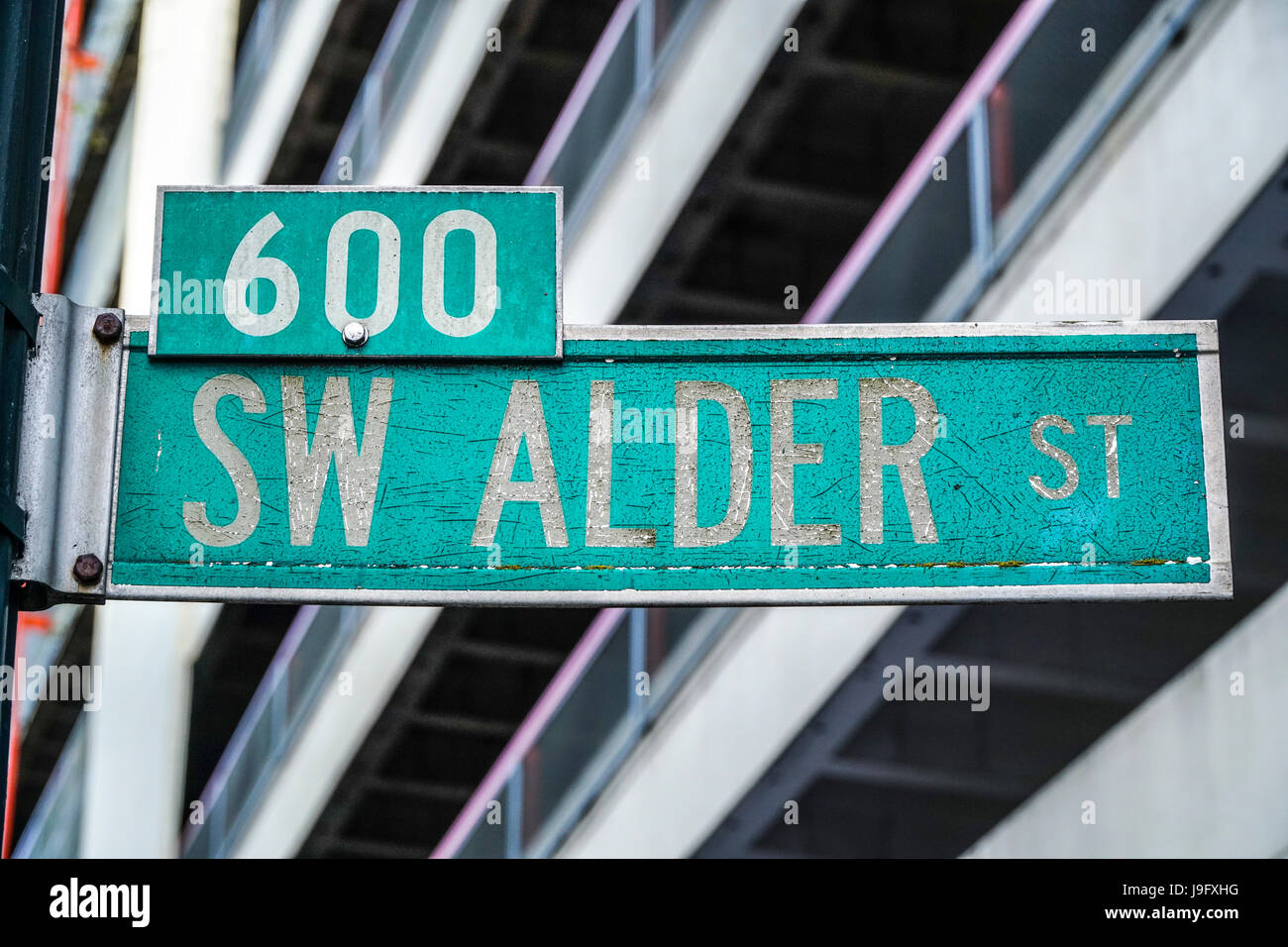 Rusty Street sign Alder Street in Portland - PORTLAND - OREGON - APRIL ...