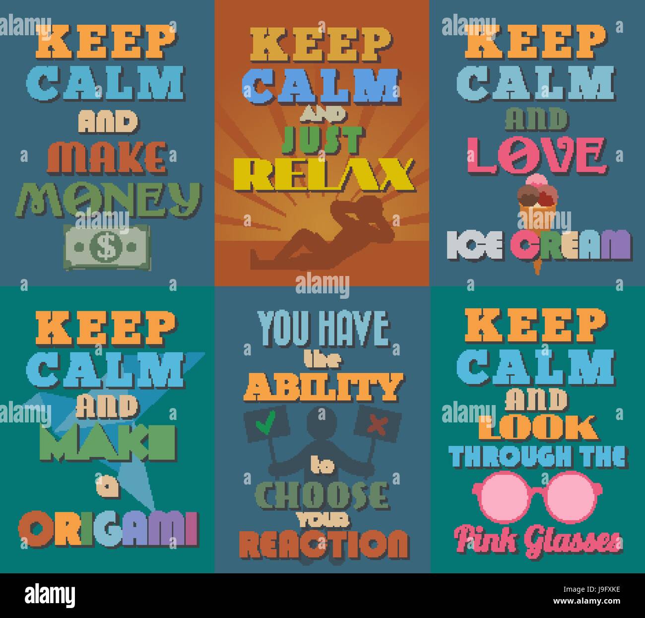 Unusual motivational and inspirational quotes posters. Set 7. Vector ...