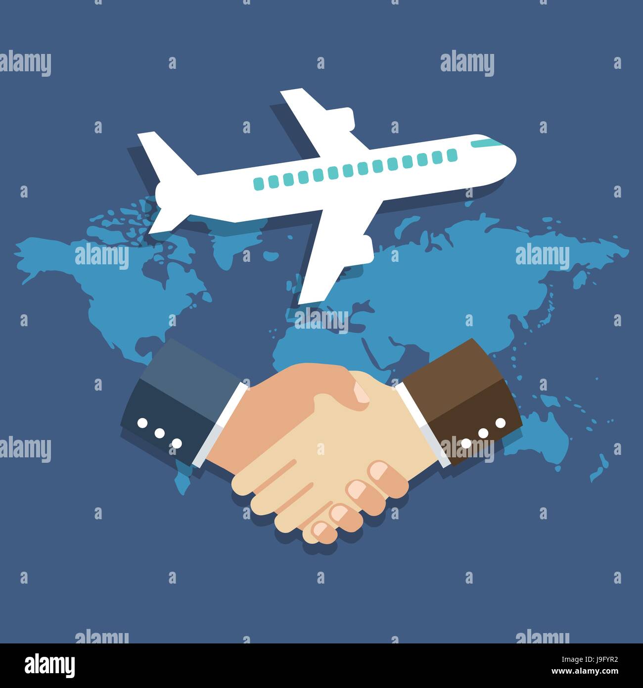 Business meeting, international partnership concept. Flat design ...