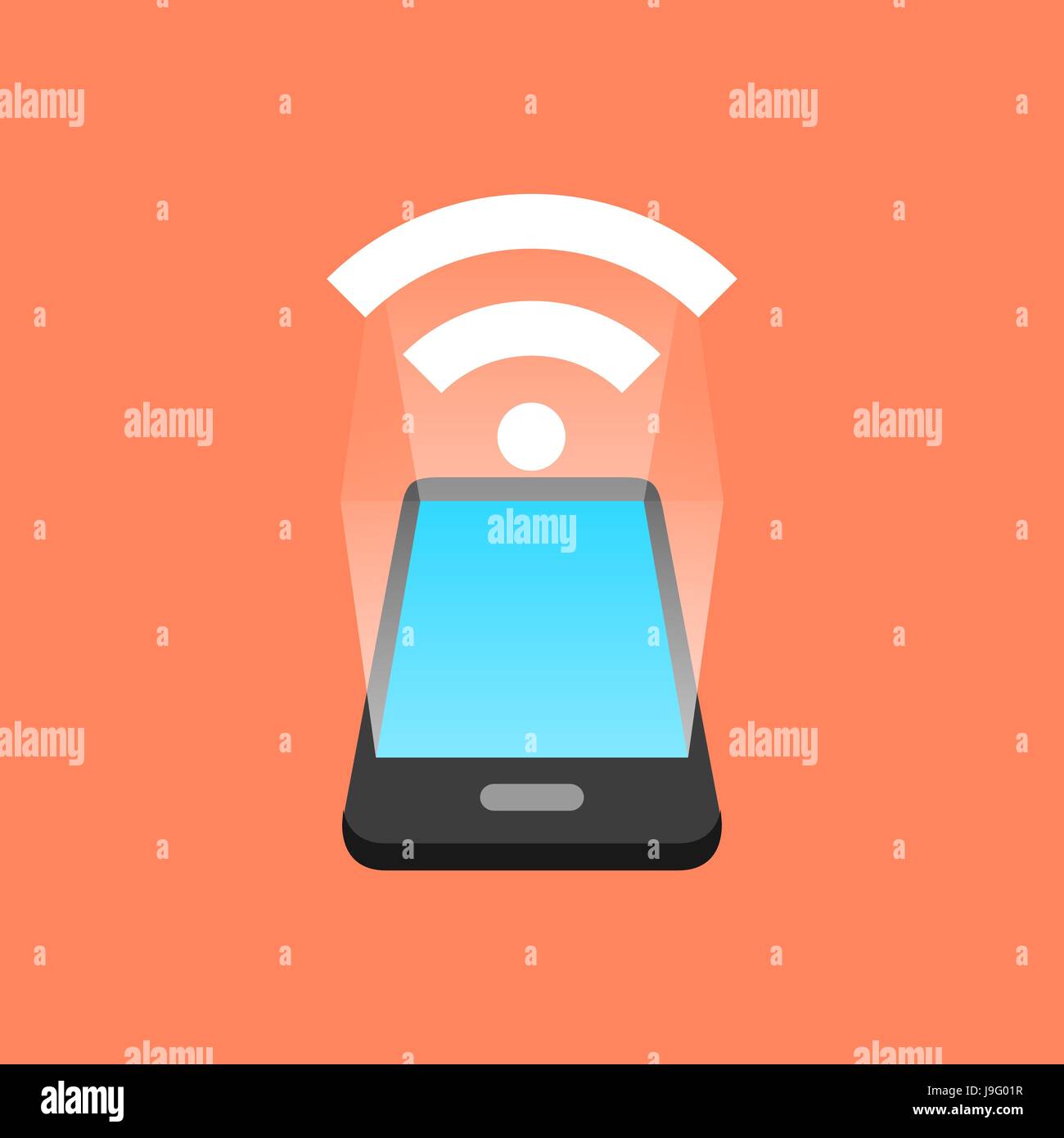 Smartphone signal concept. Isometric design. Vector illustration Stock ...