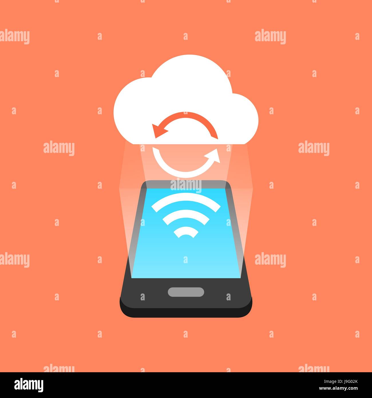 Smartphone synchronization concept. Isometric design. Vector illustration Stock Vector Image ...