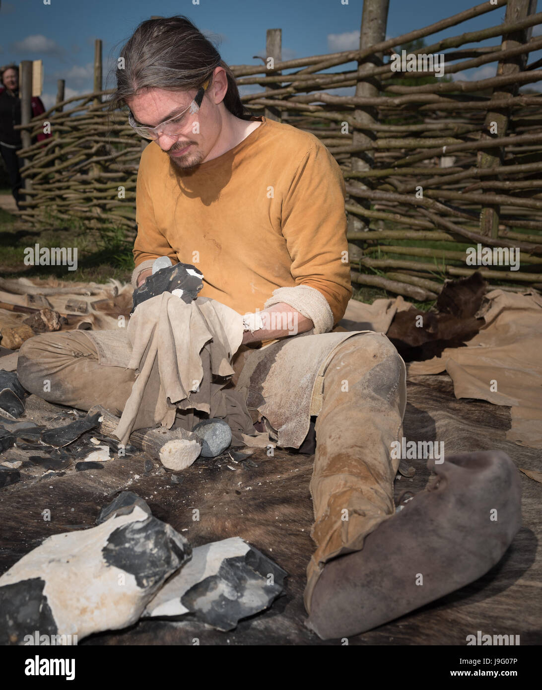 Crafts people demonstrate traditional crafts at the Beltain Festival in ...