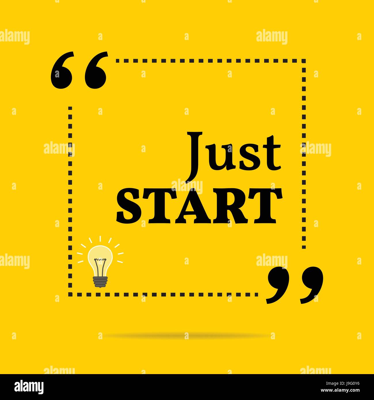 Inspirational motivational quote. Just start. Simple trendy design ...