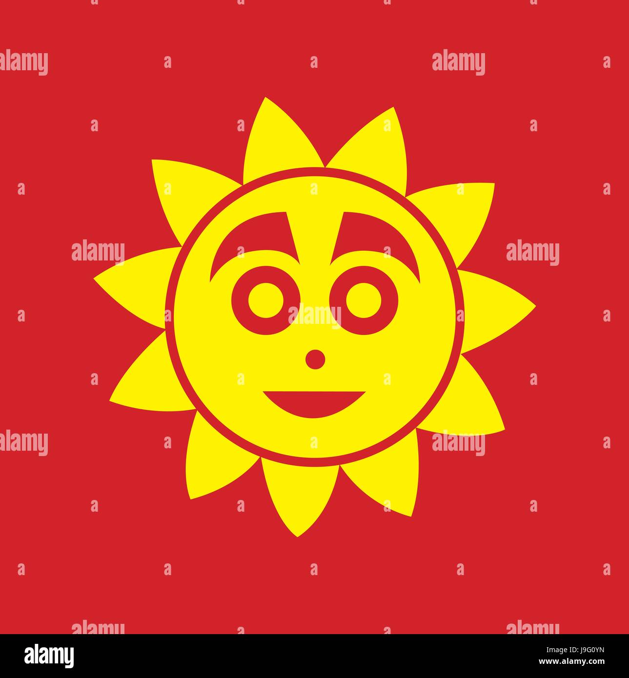 Sun vector, smiling sun, sun with red sky, yellow sun, sunshine ...