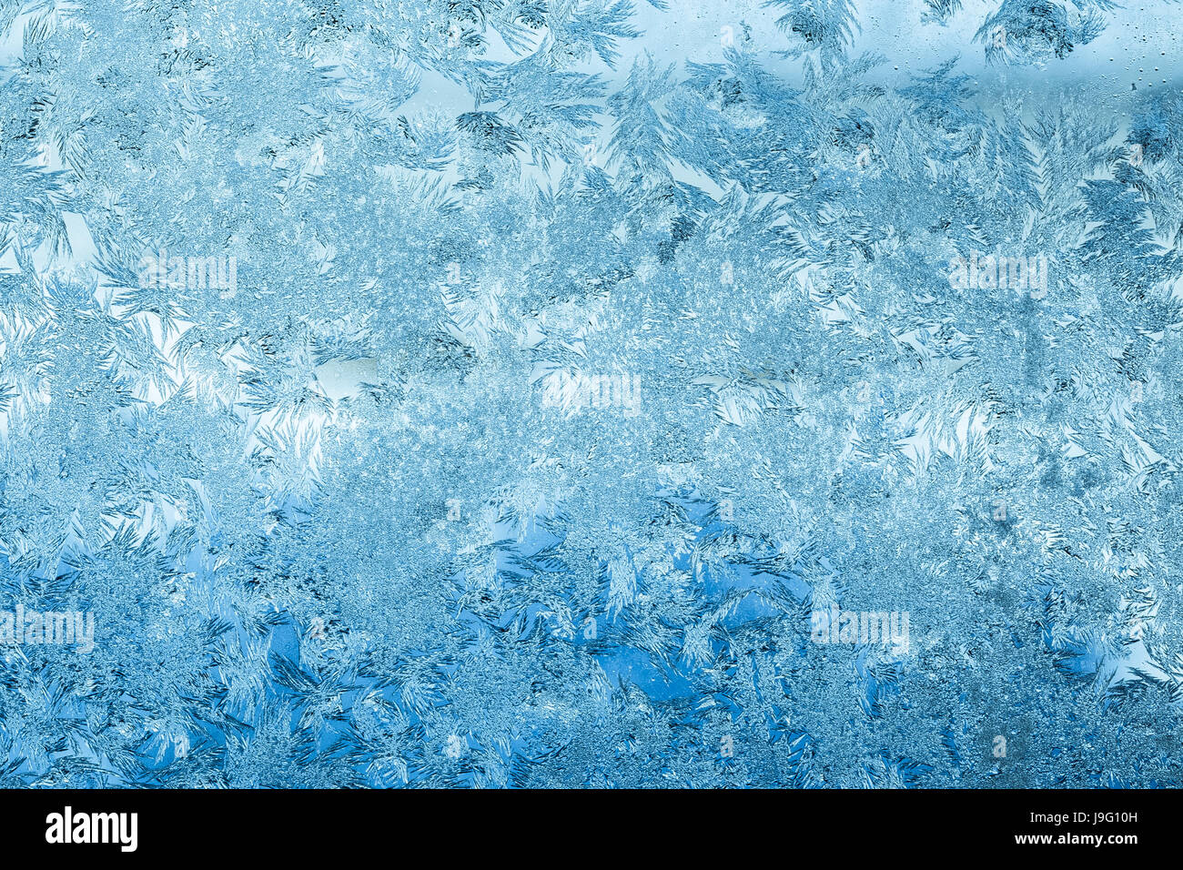 Blue Color Frosty Glass Ice Background, Natural Pattern. Winter ...