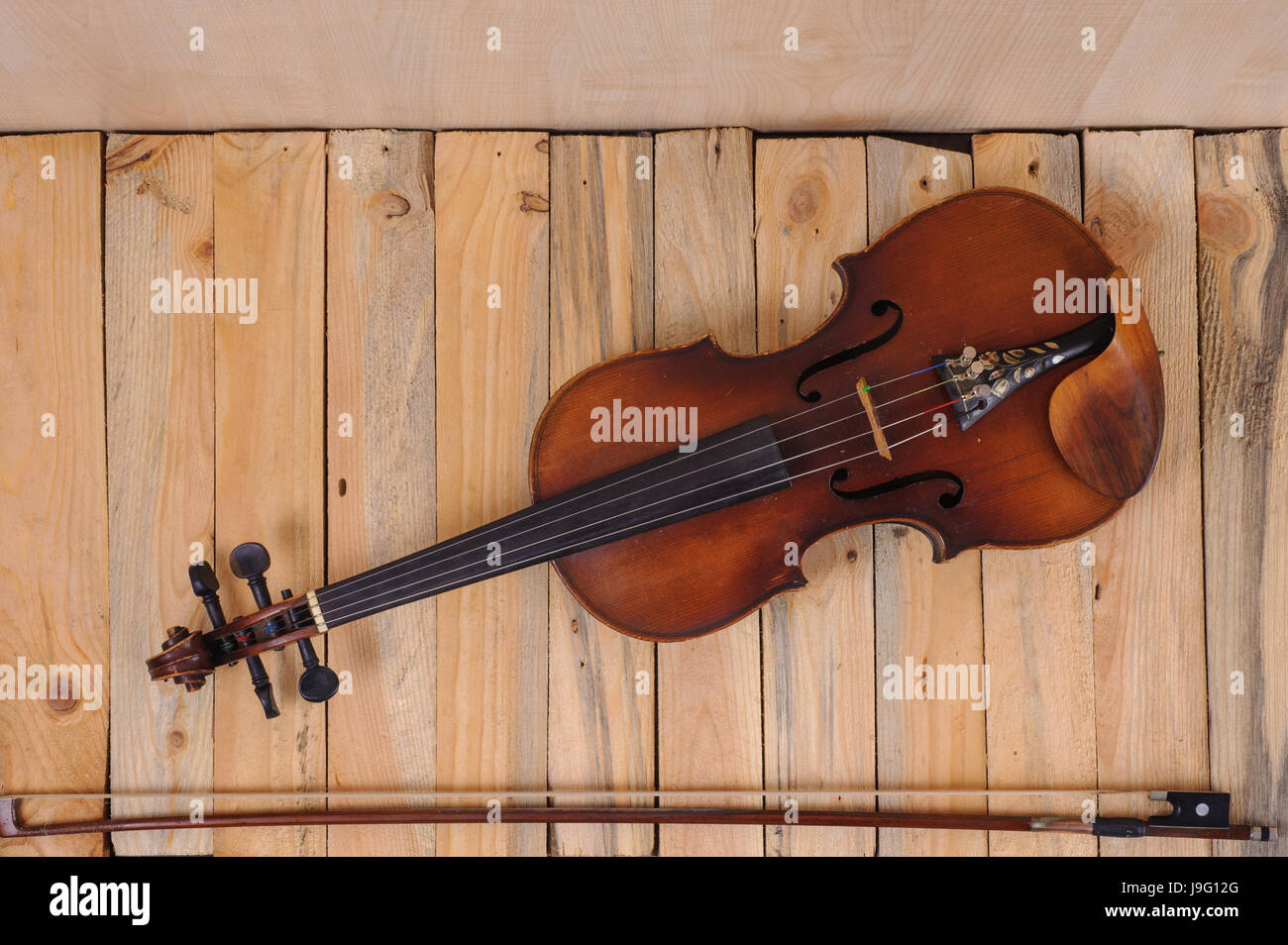 one violin image .old brown stringed wooden instrument isolated on the ...