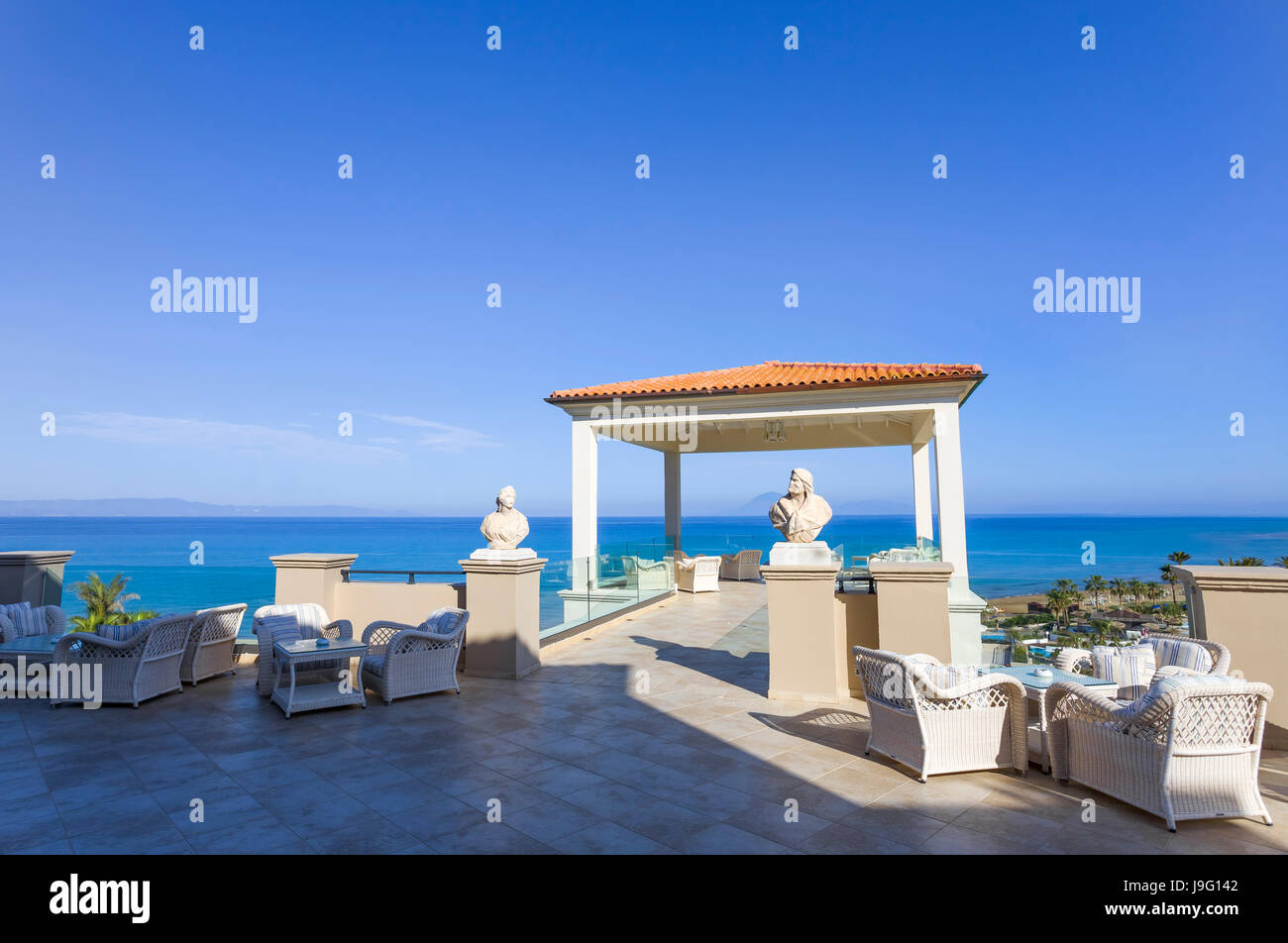 Sea view from balcony of Mediterranean resort Stock Photo - Alamy