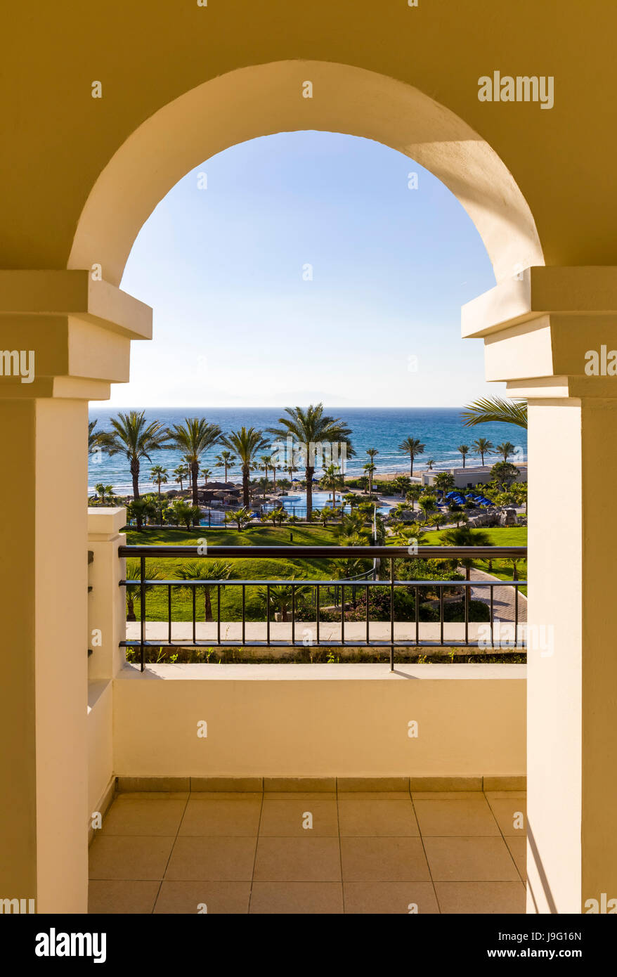 Sea view from balcony of Mediterranean resort Stock Photo - Alamy