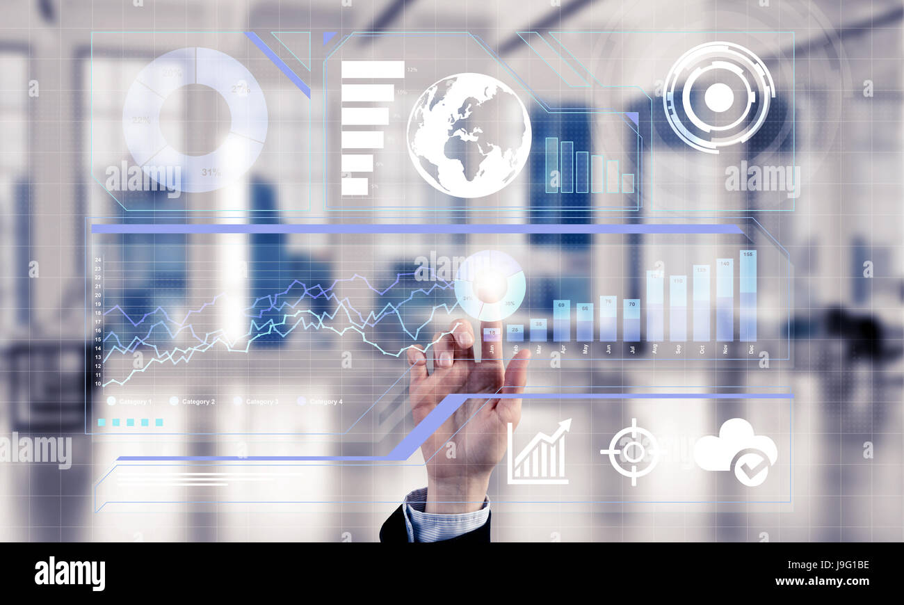 Concept of using modern technologies for business globalization Stock ...