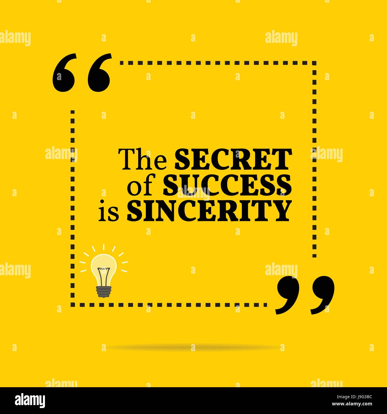 Inspirational motivational quote. The secret of success is sincerity ...